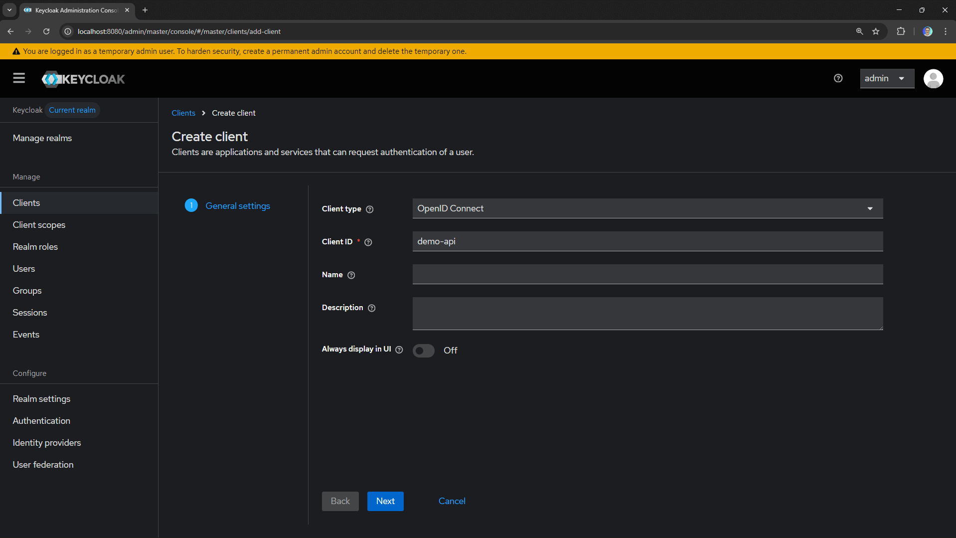 Integrate Keycloak with ASP.NET Core Using OAuth 2.0