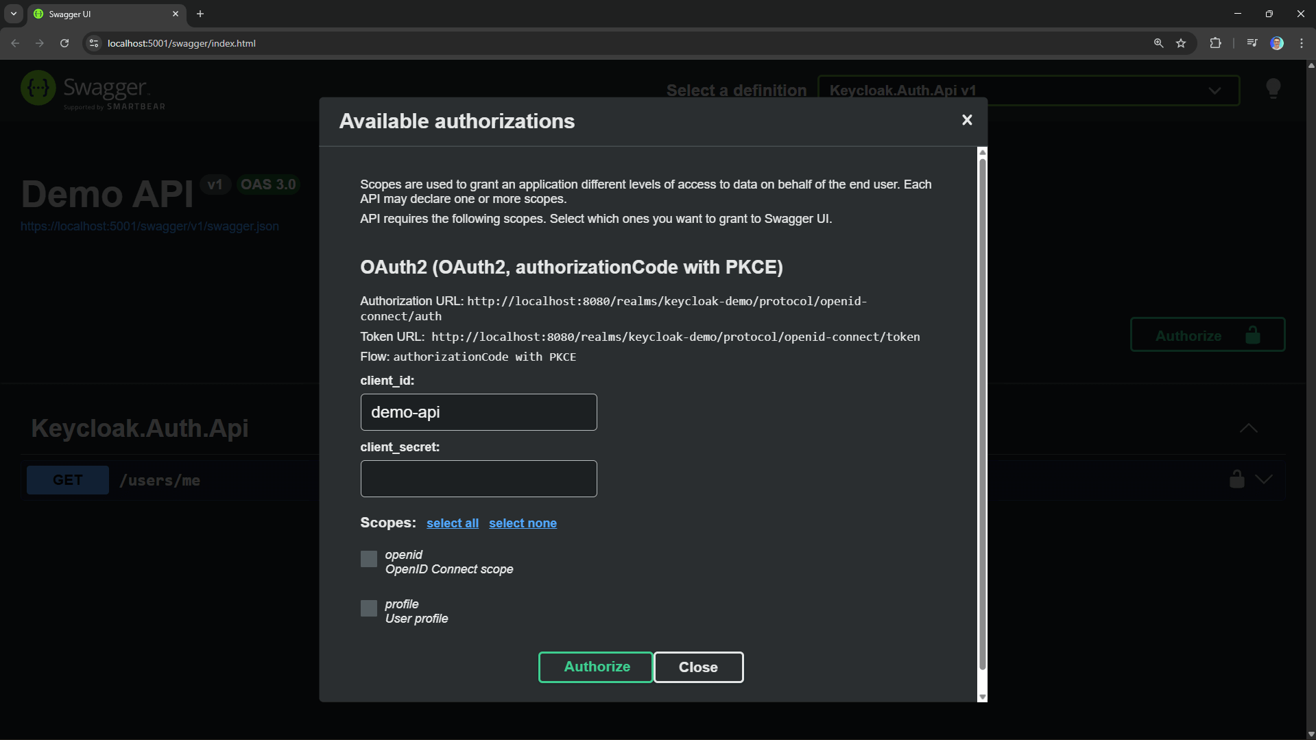 Integrate Keycloak with ASP.NET Core Using OAuth 2.0